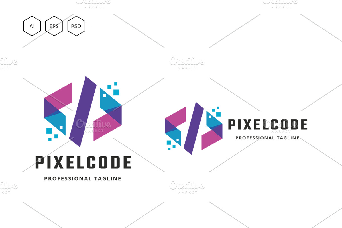 Pixel Code Logo, a Branding & Logo Template by Design_Planet | Creative ...