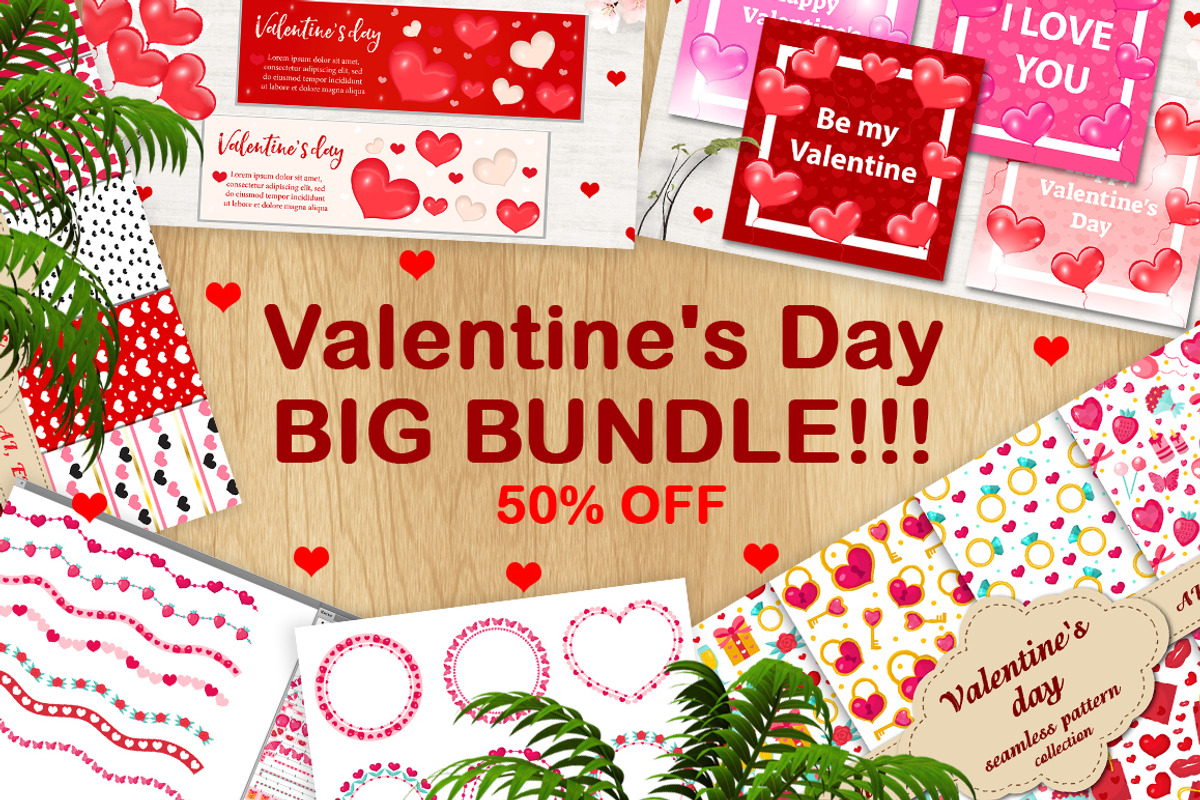 Valentine's Day BIG BUNDLE!!!, a Background Graphic by Lucia Fox