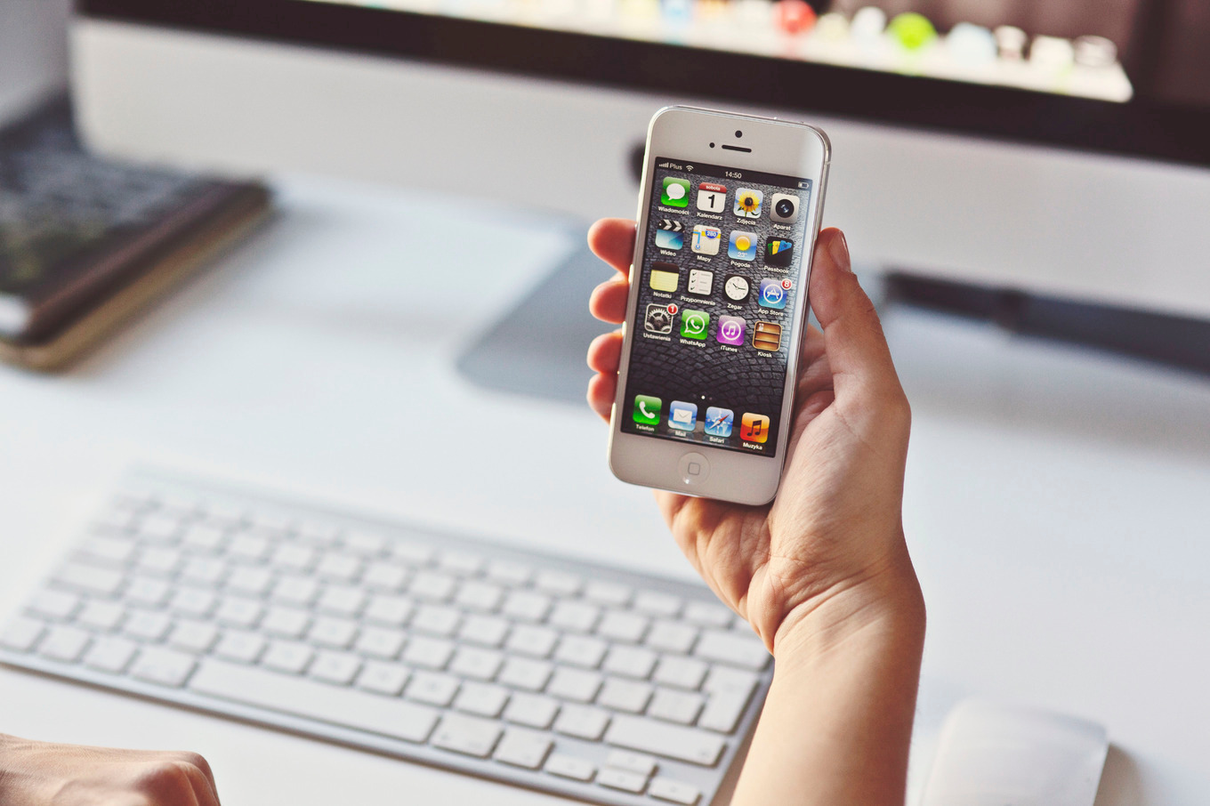Iphone in a workplace photo containing vintage, workplace, and apple, a ...