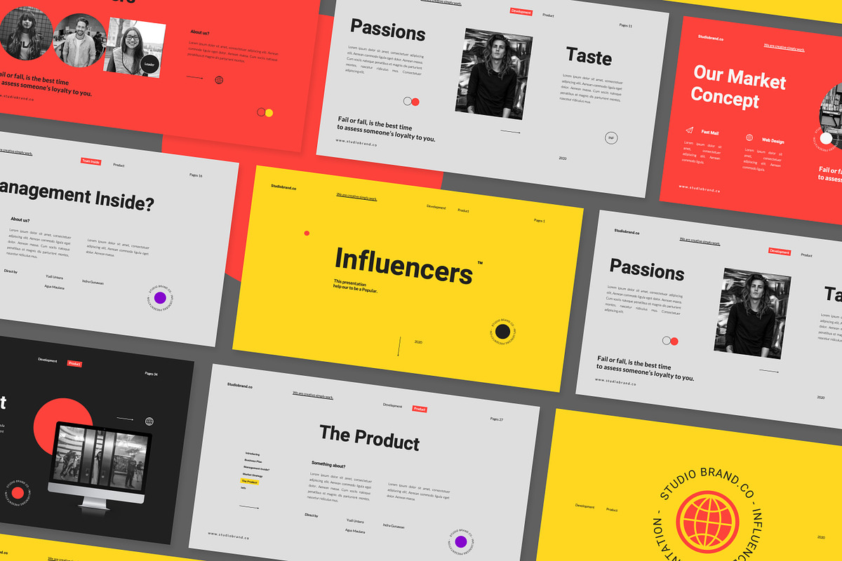 Influencers - Powerpoint, a Presentation Template by Typetemp Studio