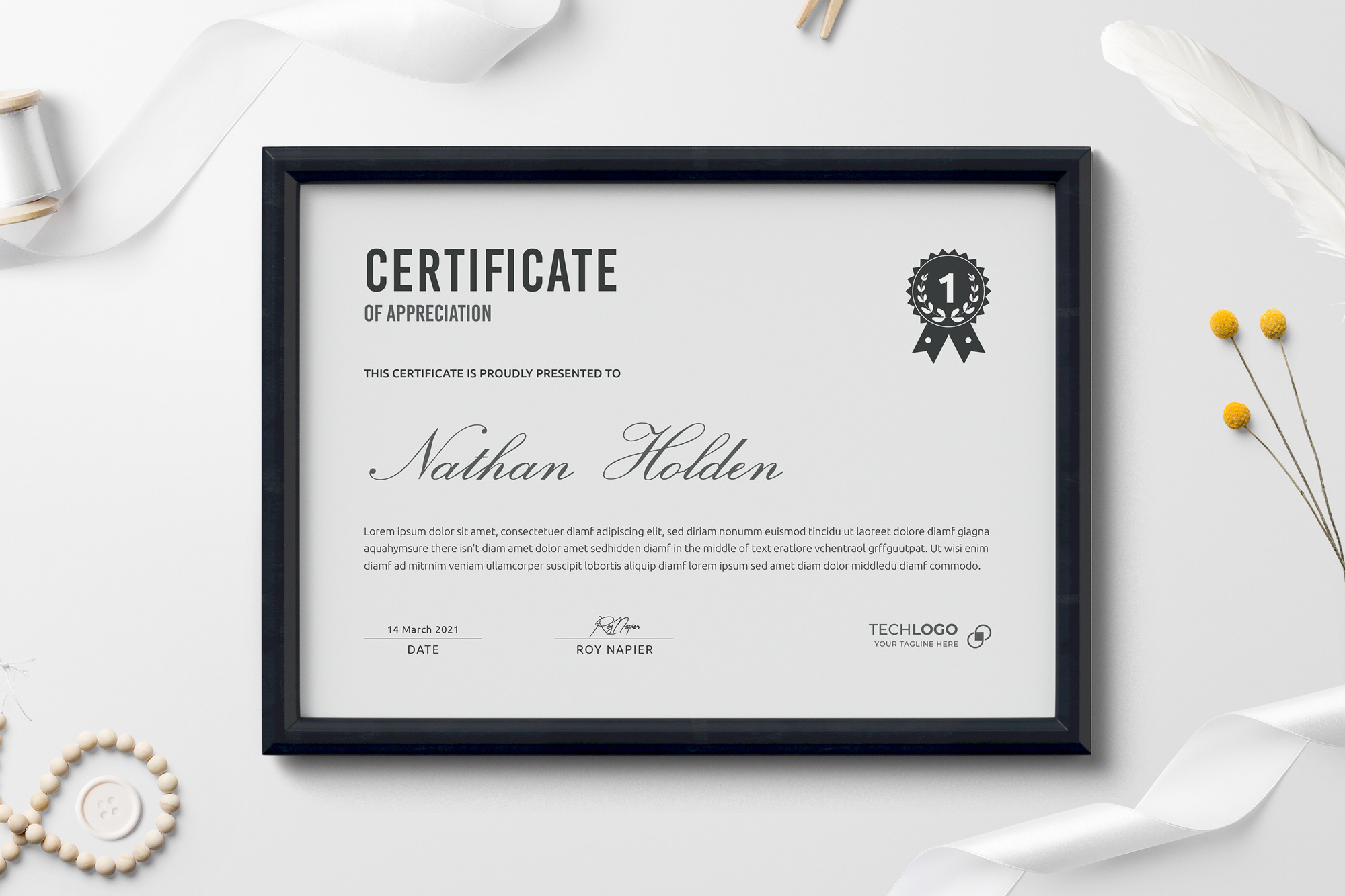 Clean Certificate Template | Stationery Templates ~ Creative Market