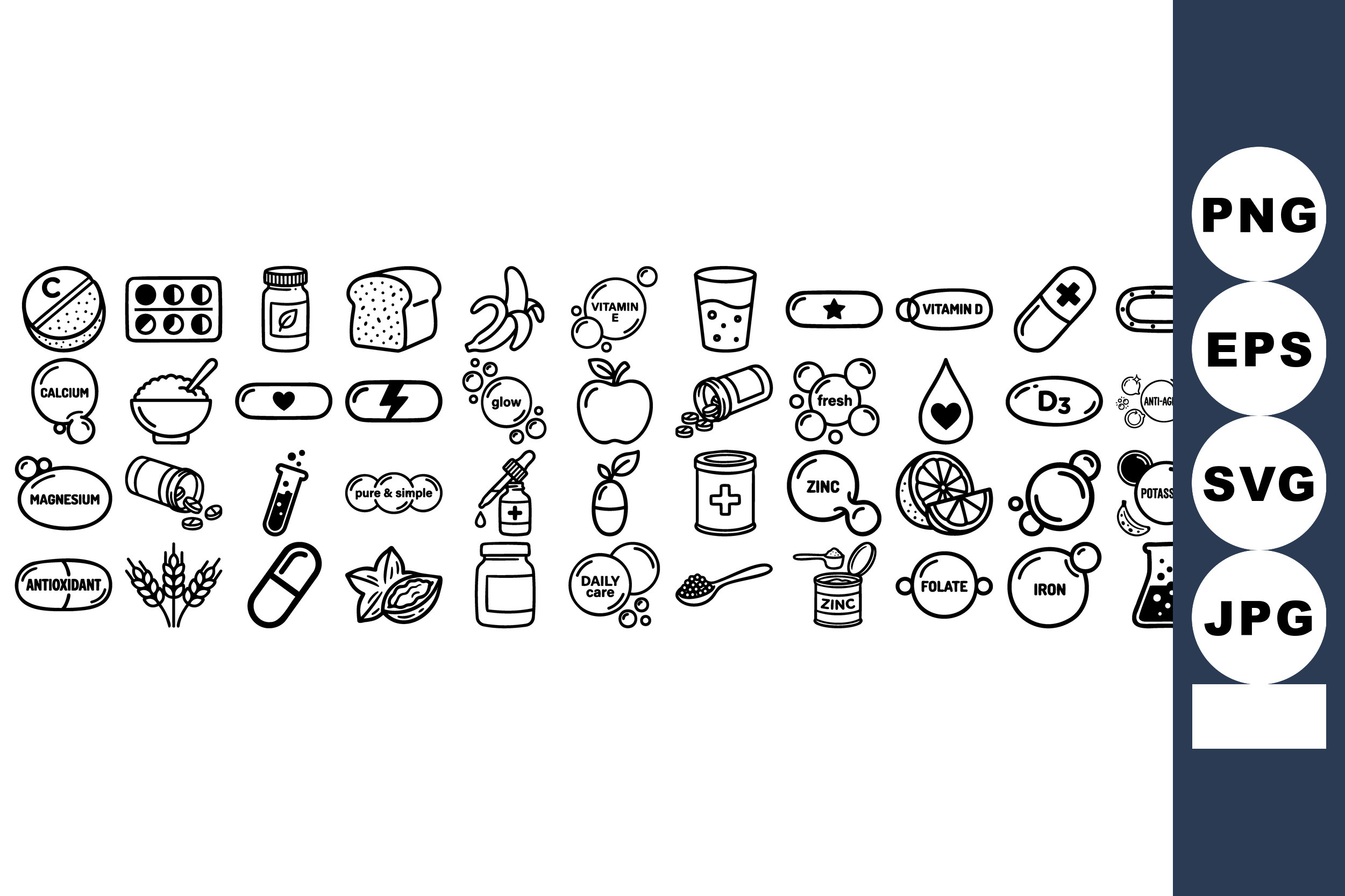 Health Supplement Icon Clipart, an Illustration by designvectx