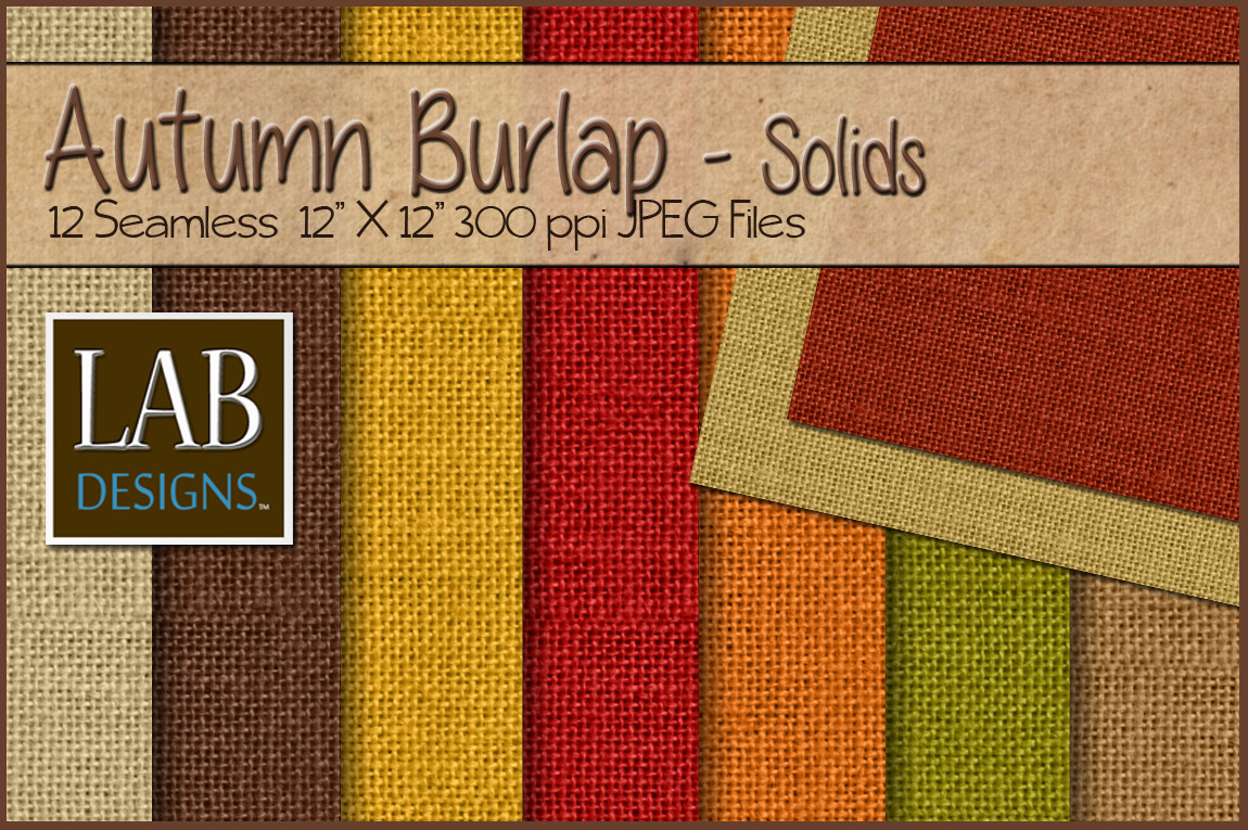 12 Fall Color Burlap Fabric Textures, a Texture Graphic by Lab Designs