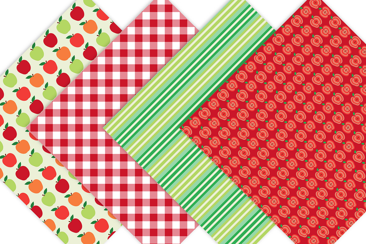 Apple Digital Paper, a Pattern Graphic by Leska's Digitals