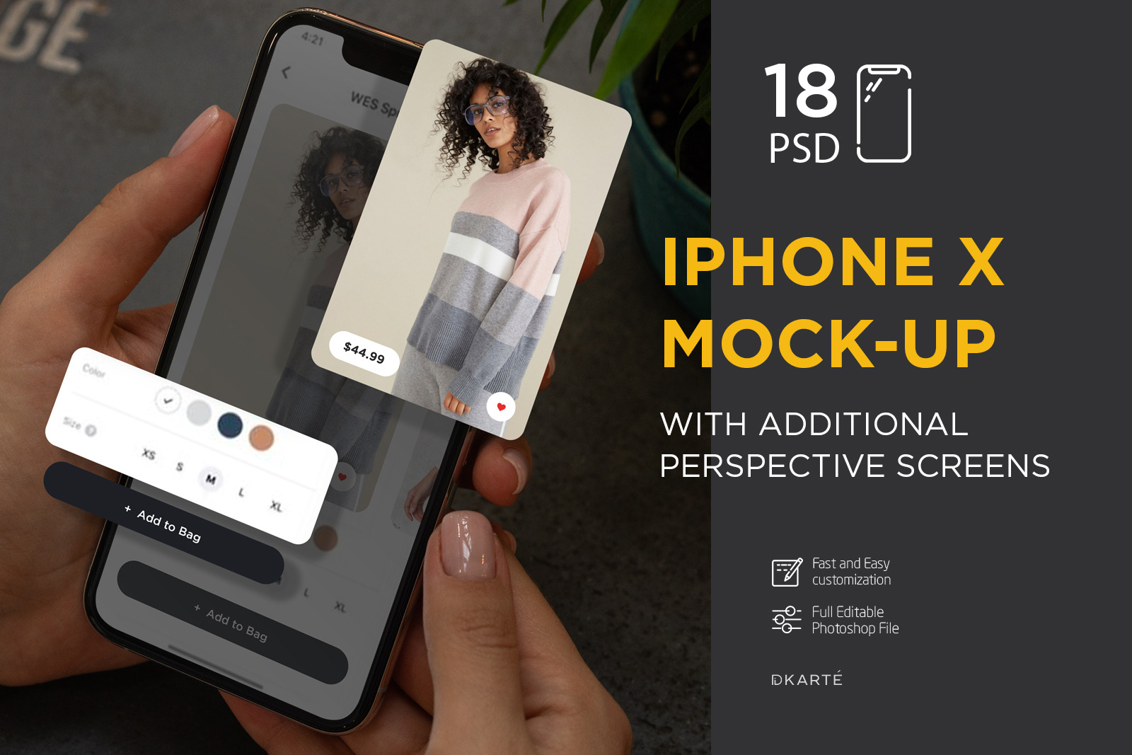 iPhone X Screens Mock-Up, an iPhone Mockup by Dikarte.Store