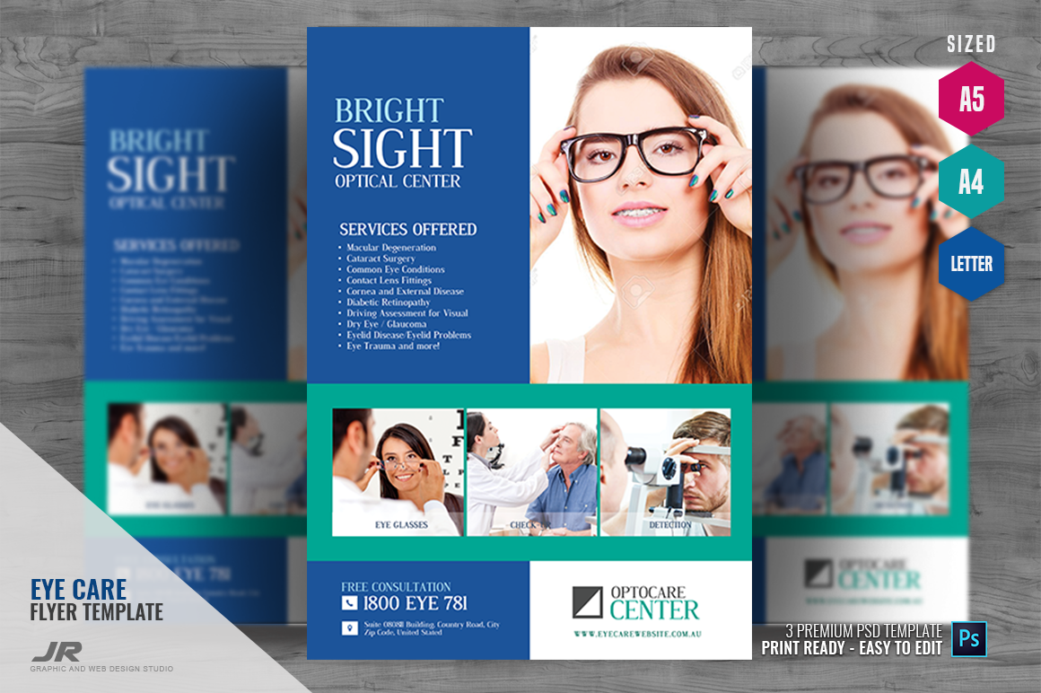 Optometry Services Flyer, a Flyer Template by PSDPixel | Creative Market