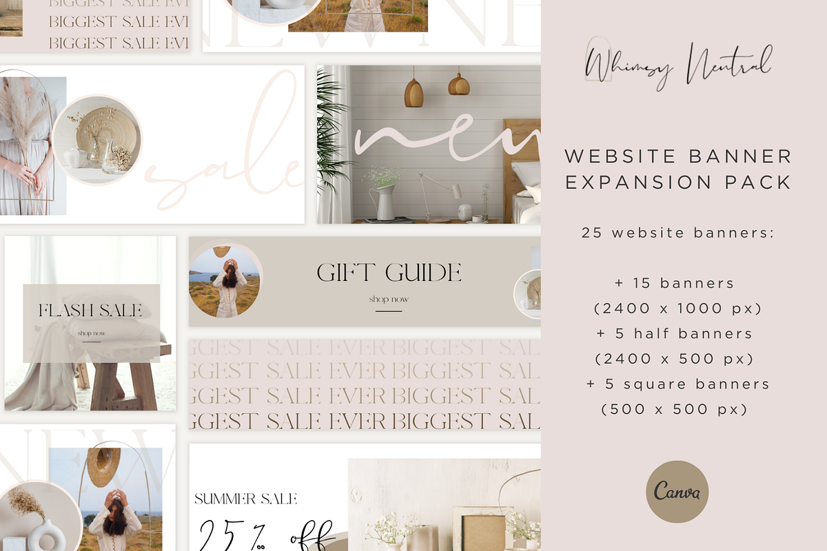 Whimsy Neutral Shopify Theme Bundle, a Templates & Theme by Easy ...