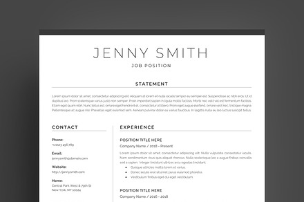 Resume Template Word Modern Clean CV | Resume Templates ~ Creative Market