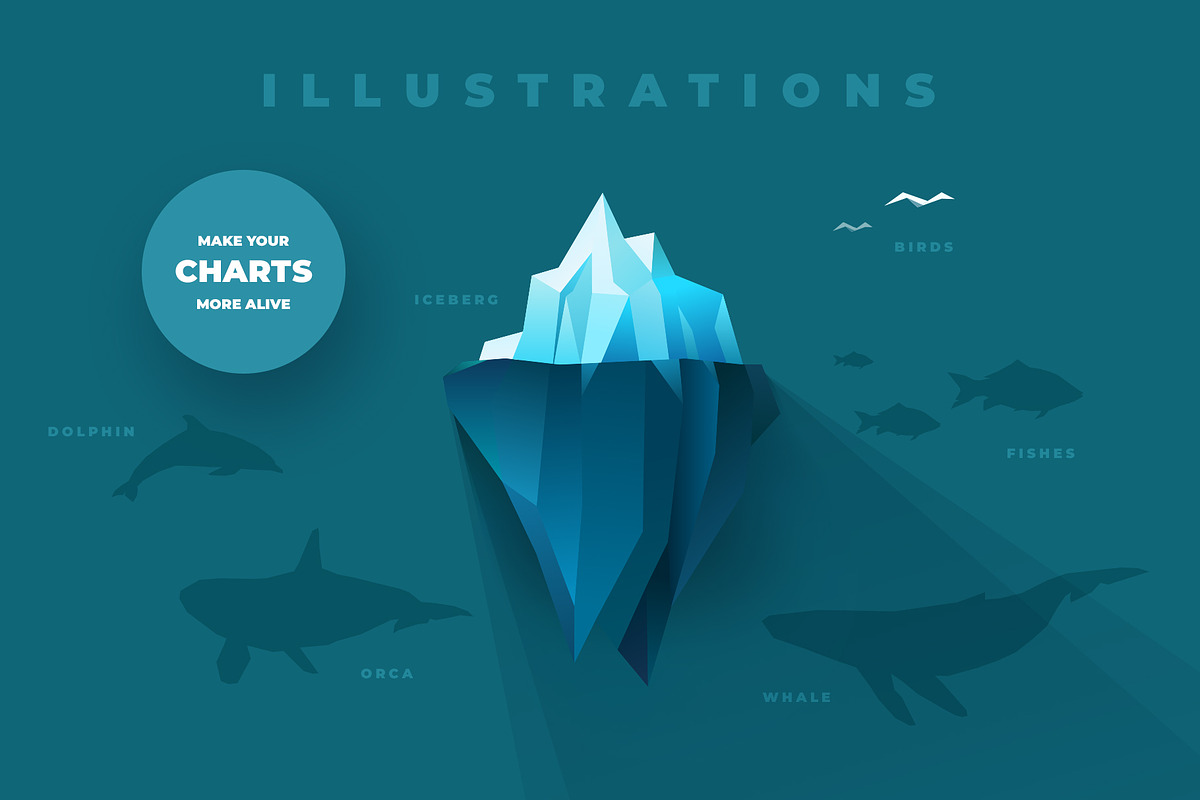 Iceberg infographic, a Work Illustration by blauananas