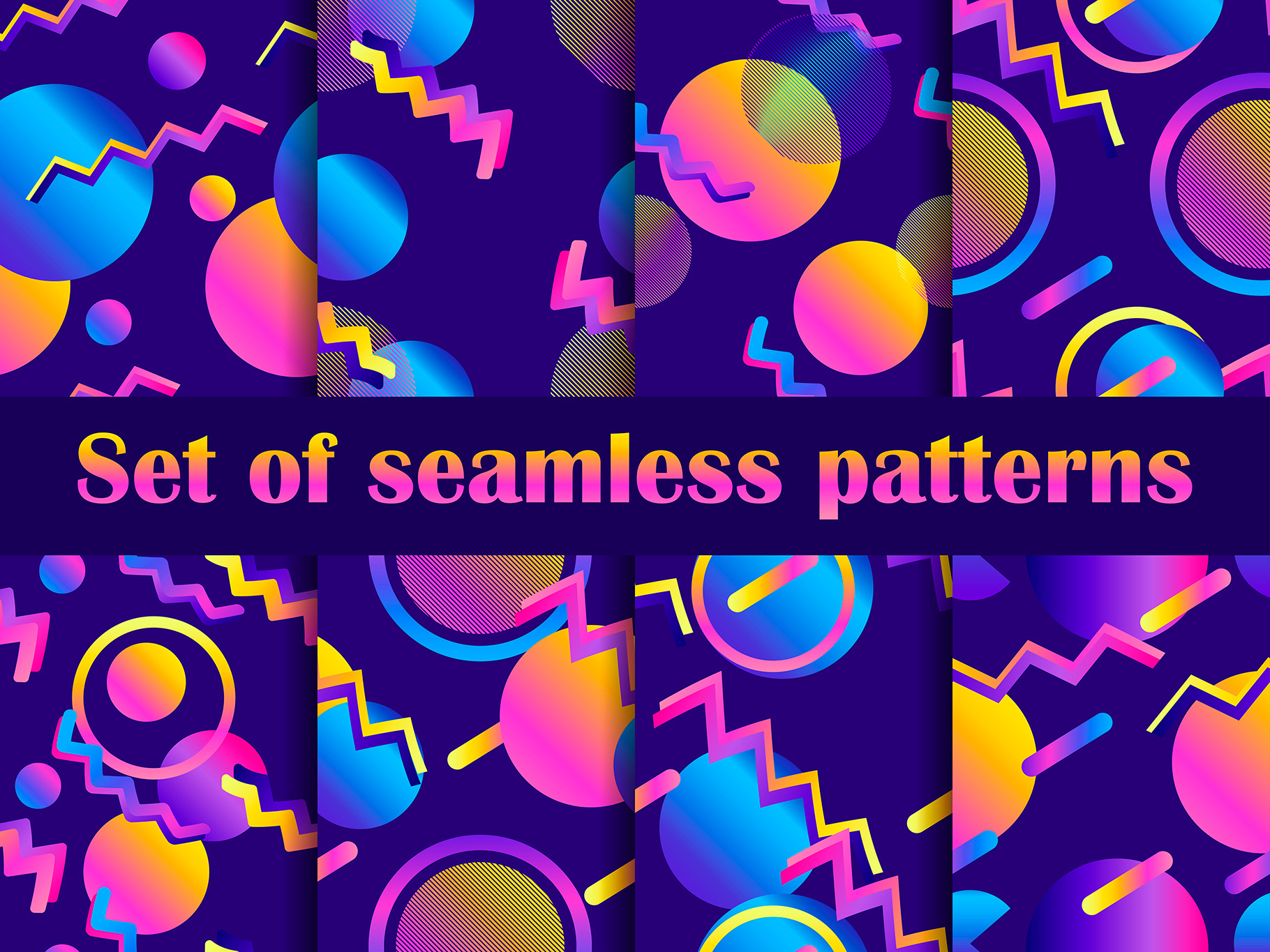 Futurism seamless pattern set | Graphic Patterns ~ Creative Market