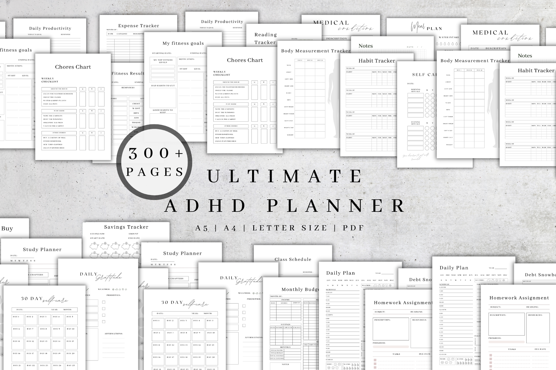 Digital ADHD Planner Printable, a Stationery Template by BRANDcontent ...