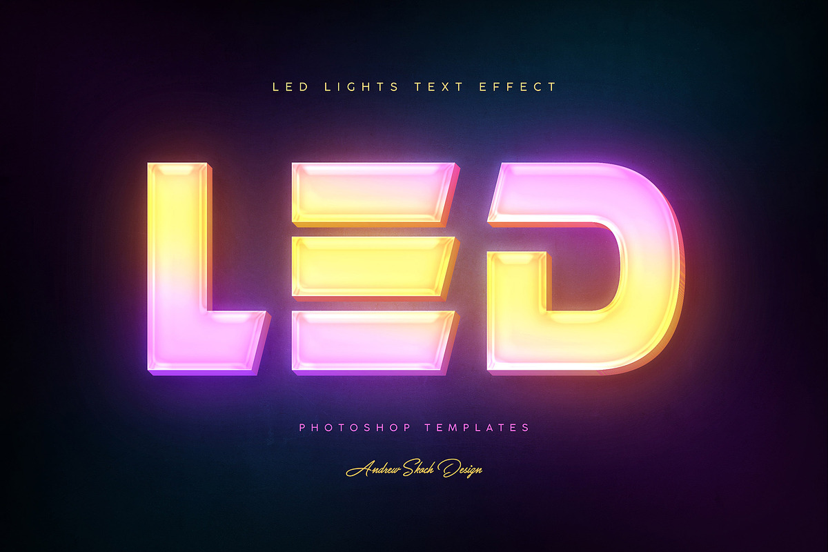 Led Lights Text Effects, a Layer Style Add-On by Andrew Skoch Design