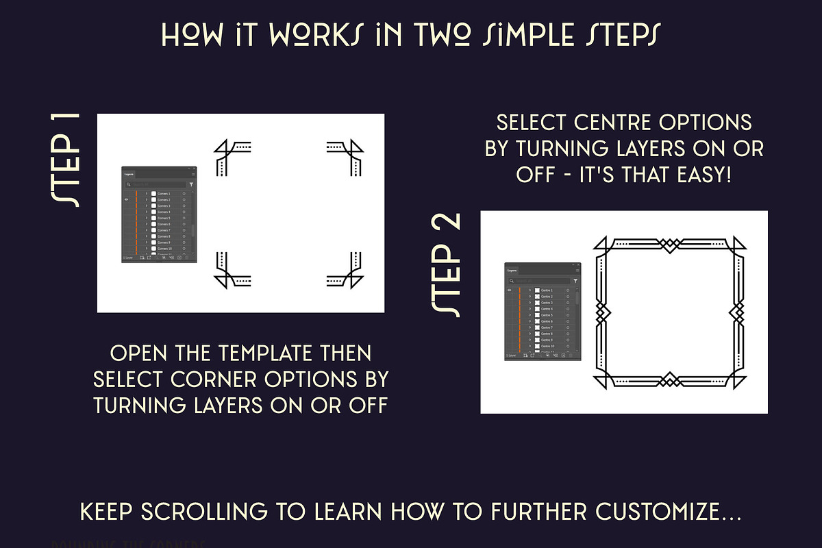 Art Deco Border & Frame Builder, an Object Graphic by The Artifex Forge