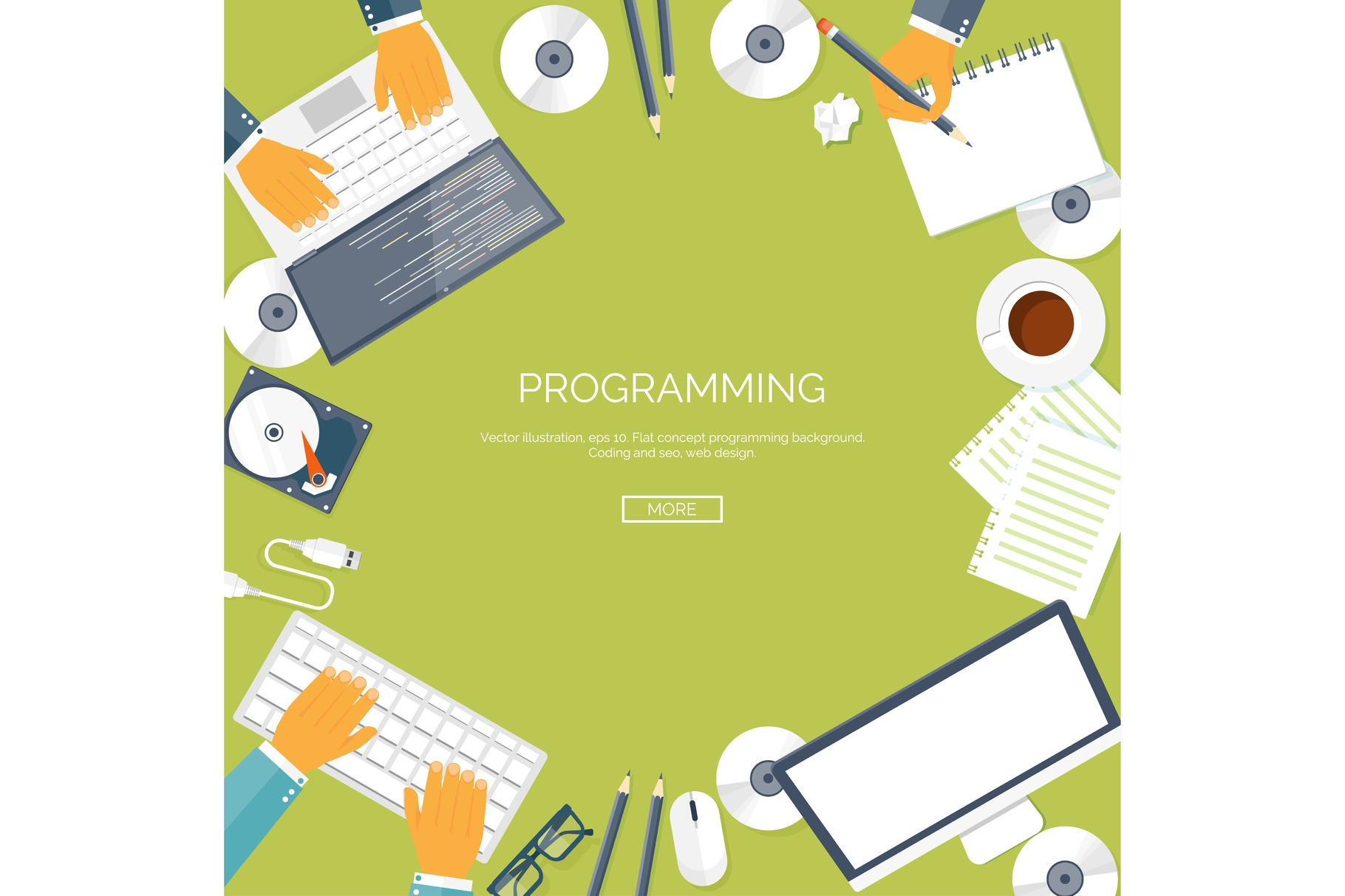 Vector illustration. Flat computing | Object Illustrations ~ Creative ...