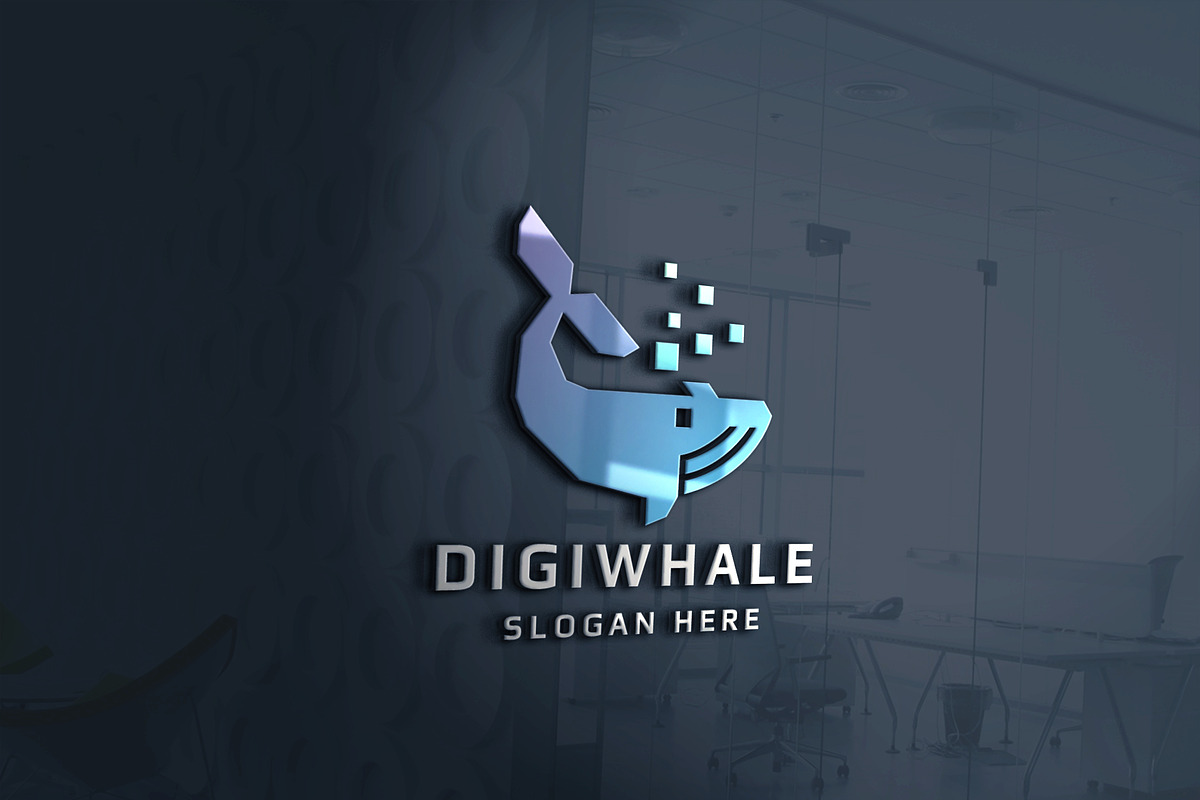 Digital Whale Logo Template, a Branding & Logo Template by Design_Planet