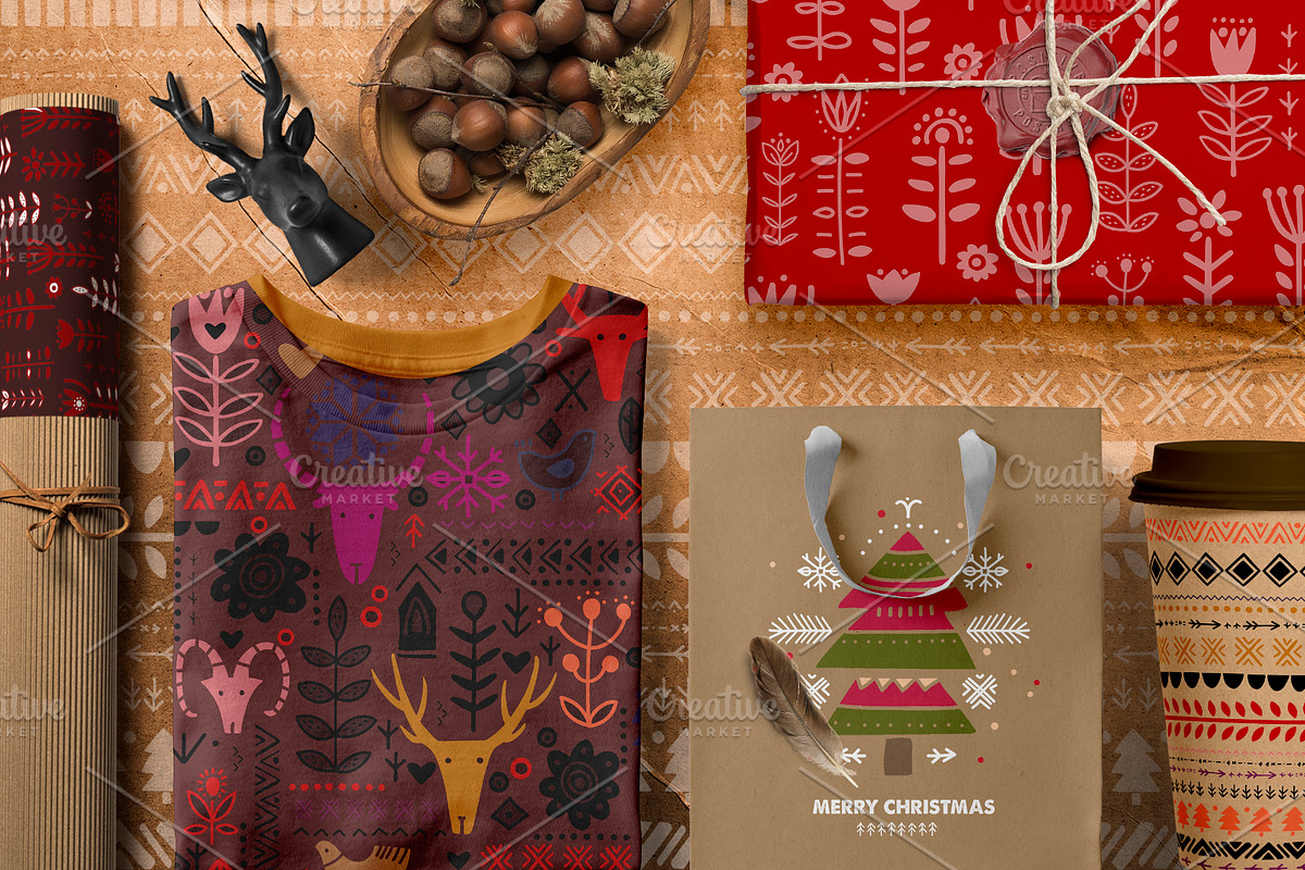 Folk Art Graphic Collection, a Decorative Illustration by sundrameda