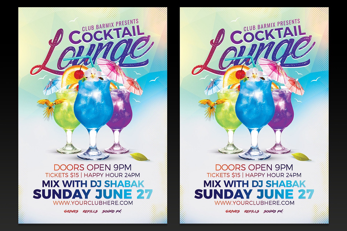 Cocktail Lounge Flyer Template, a Flyer Template by designblends@gmail.com