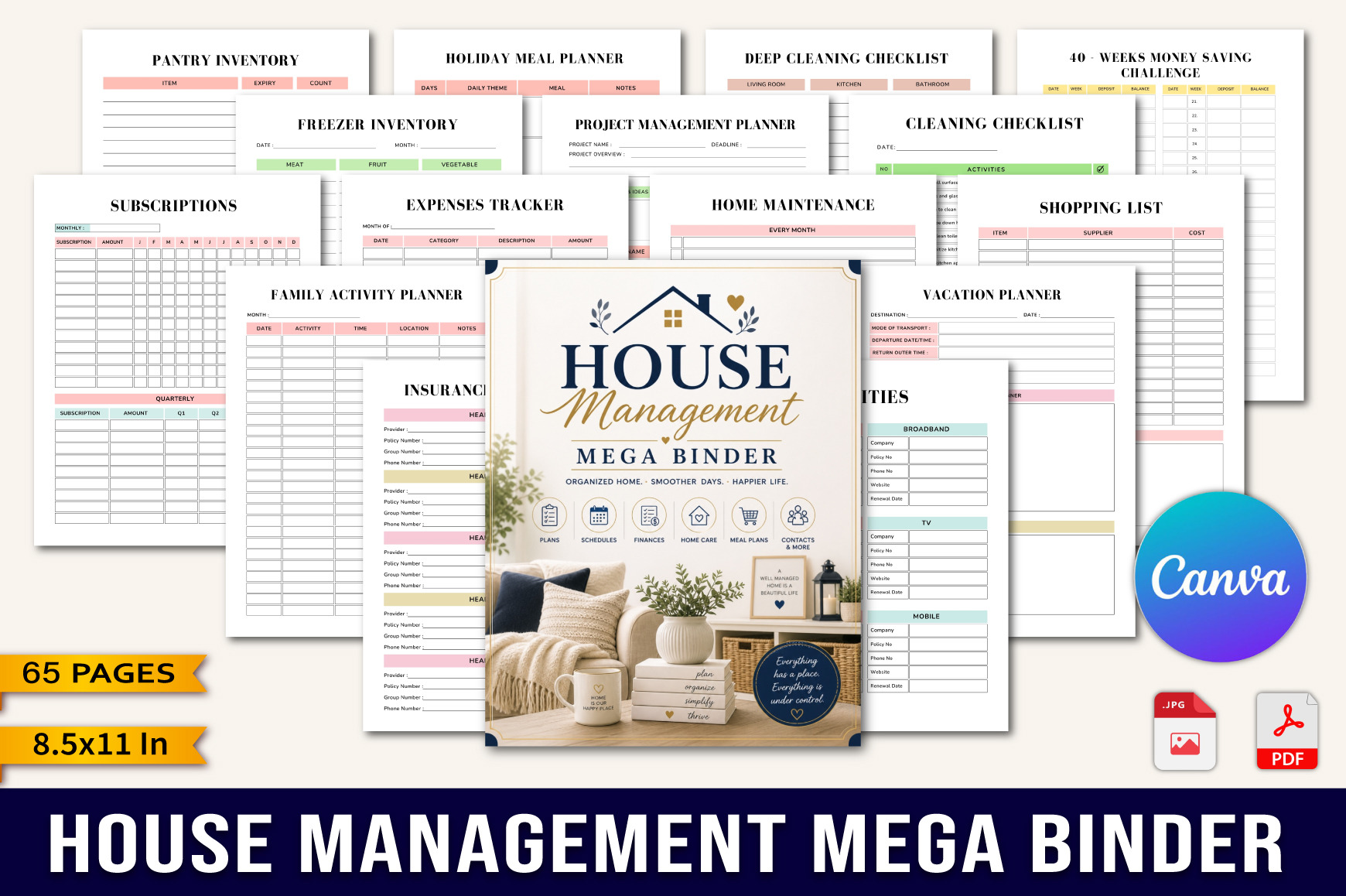 House Management Mega Binder, a Stationery Template by Designmela01