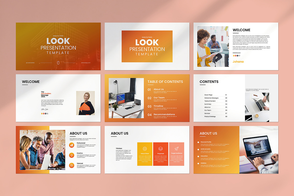 Look | PowerPoint Template, a Presentation Template by CreativeSlides ...