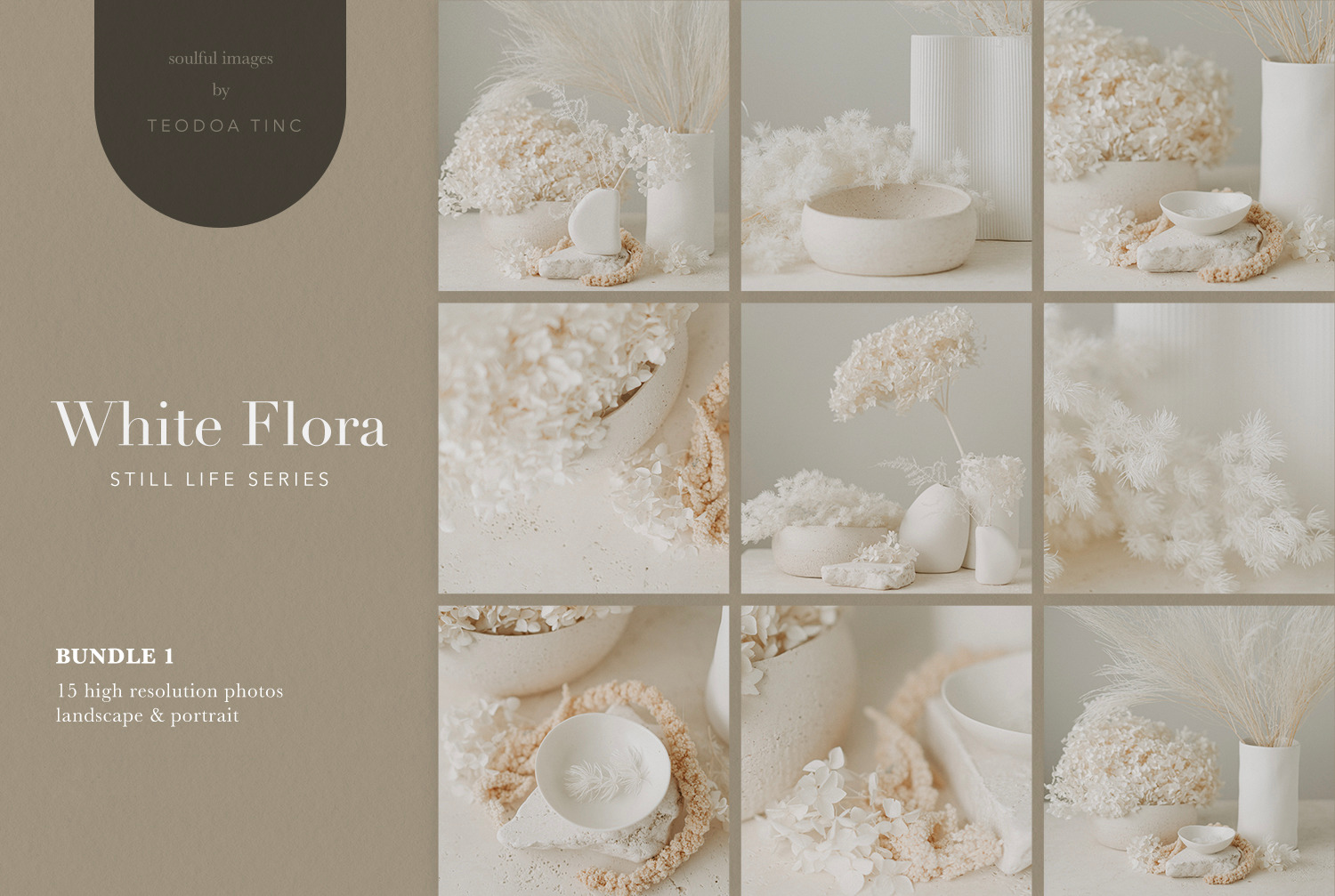 Stock Photos - White Flora Bundle 1, a Photo by Teodora Tinc