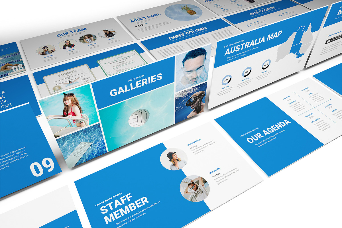 Swimming Powerpoint Template, a Presentation Template by Incools Stokie