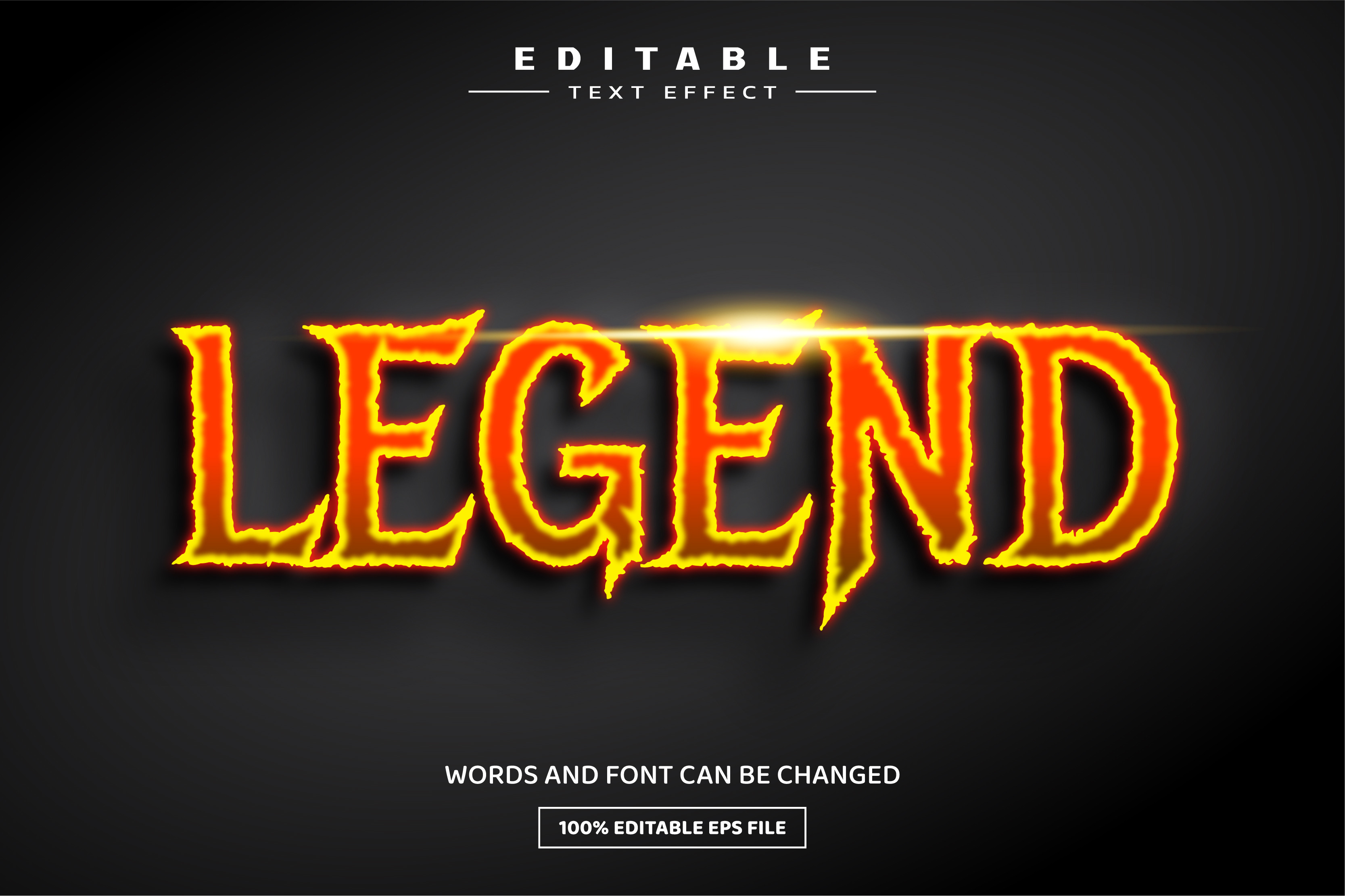 Legend 3D editable text effect
