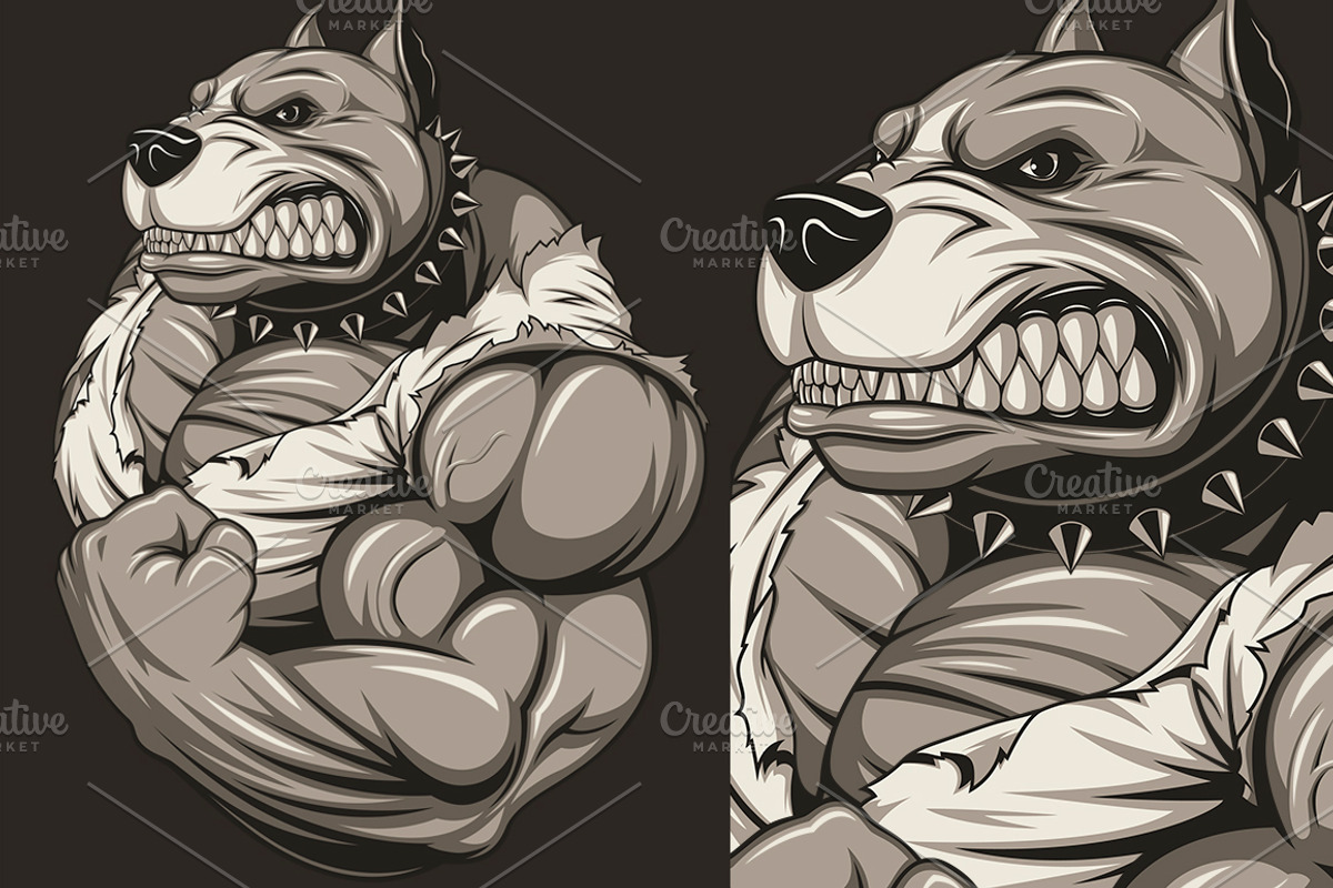 Strong ferocious dog, an Animal Illustration by Mark2000