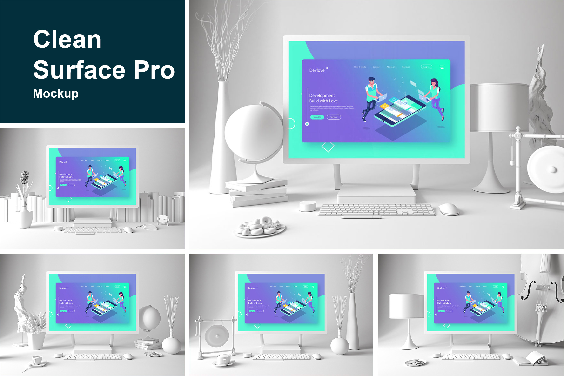 Clean Surface Pro, a Product Mockup by Qaleb Studio