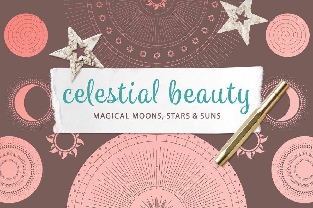 Celestial Beauty Design Elements, a Texture Illustration by J. Oliver ...