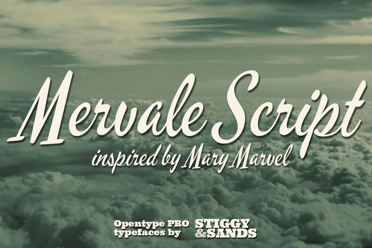 Mervale Script Pro, a Script Font by Stiggy & Sands
