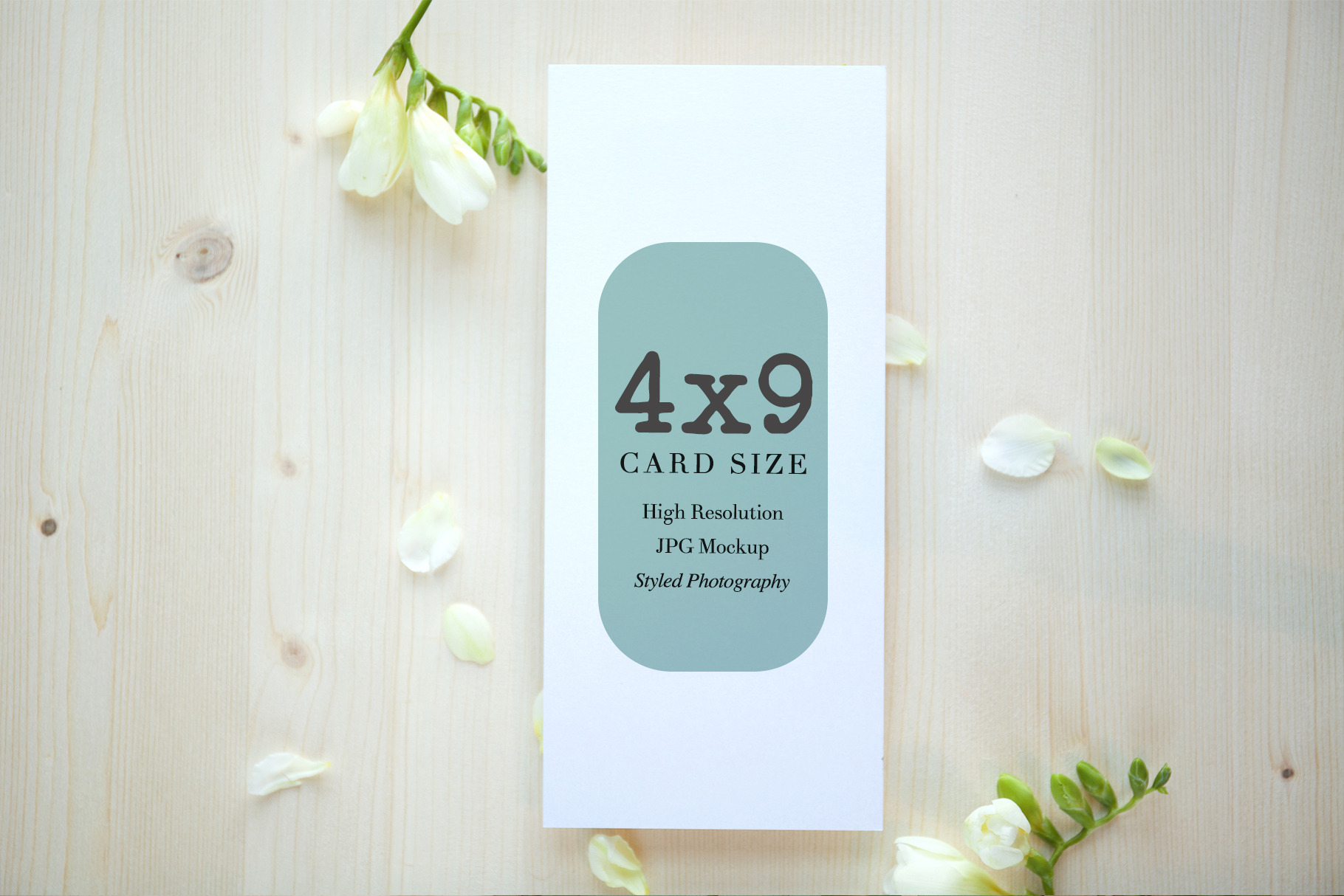 4x9 Card Mockup ~ Freesia, a Photo by BETTY AND ME