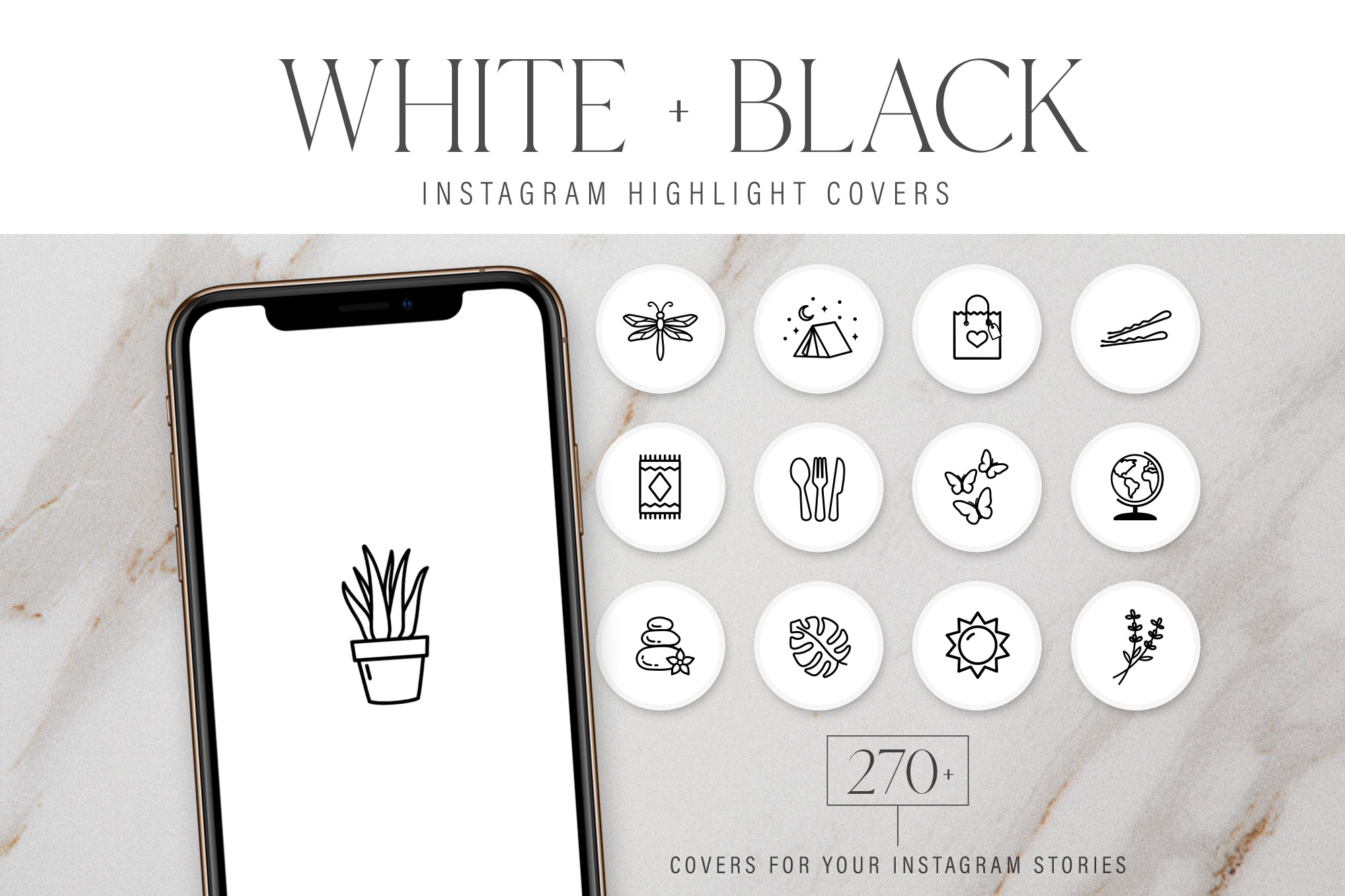 White Black Instagram Highlight Icon, a Social Media Template by Indie ...