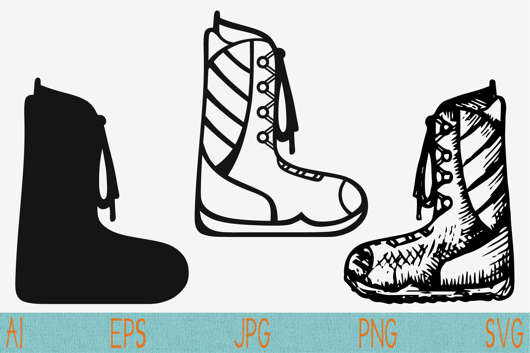 winter boots set vector svg png eps, an Icon by FileVectorSVG