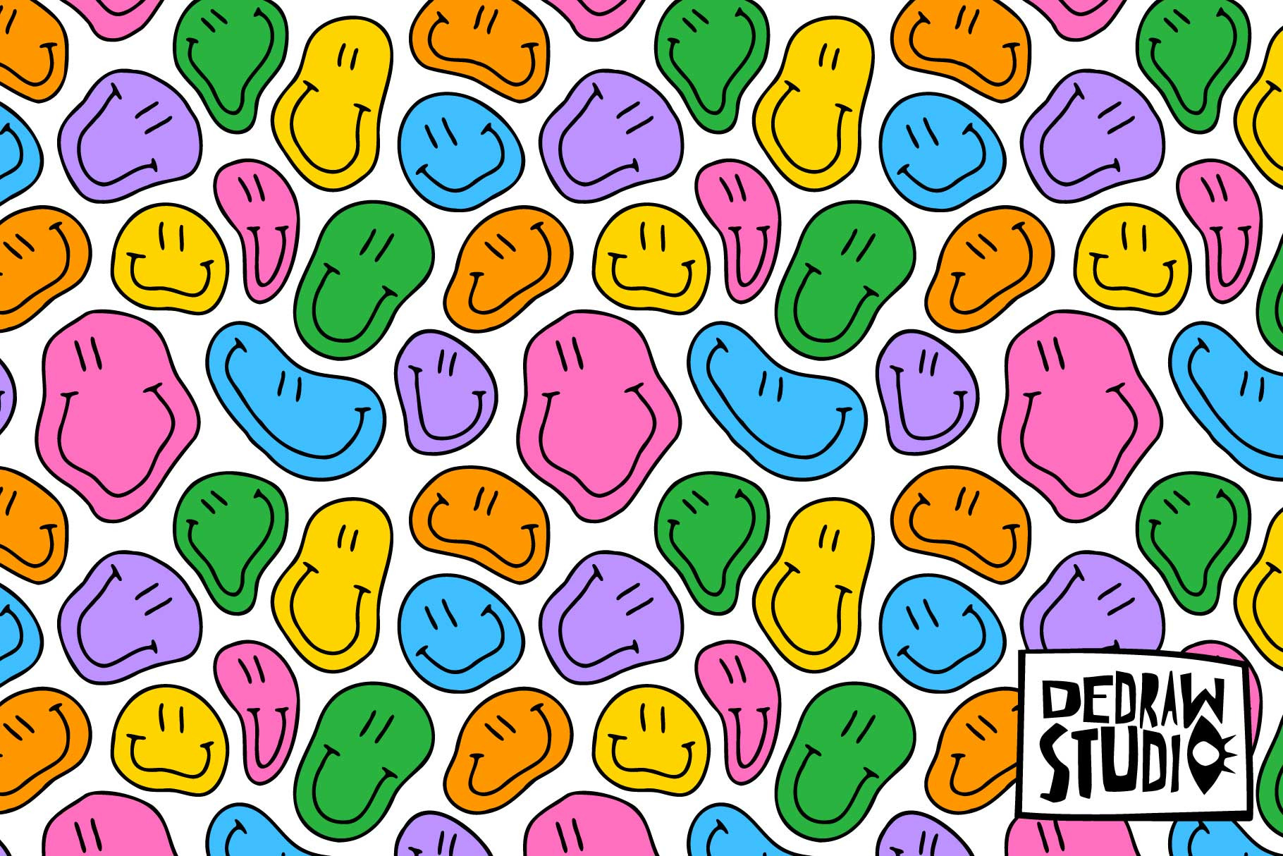 Colorful Smiling Happy Face pattern