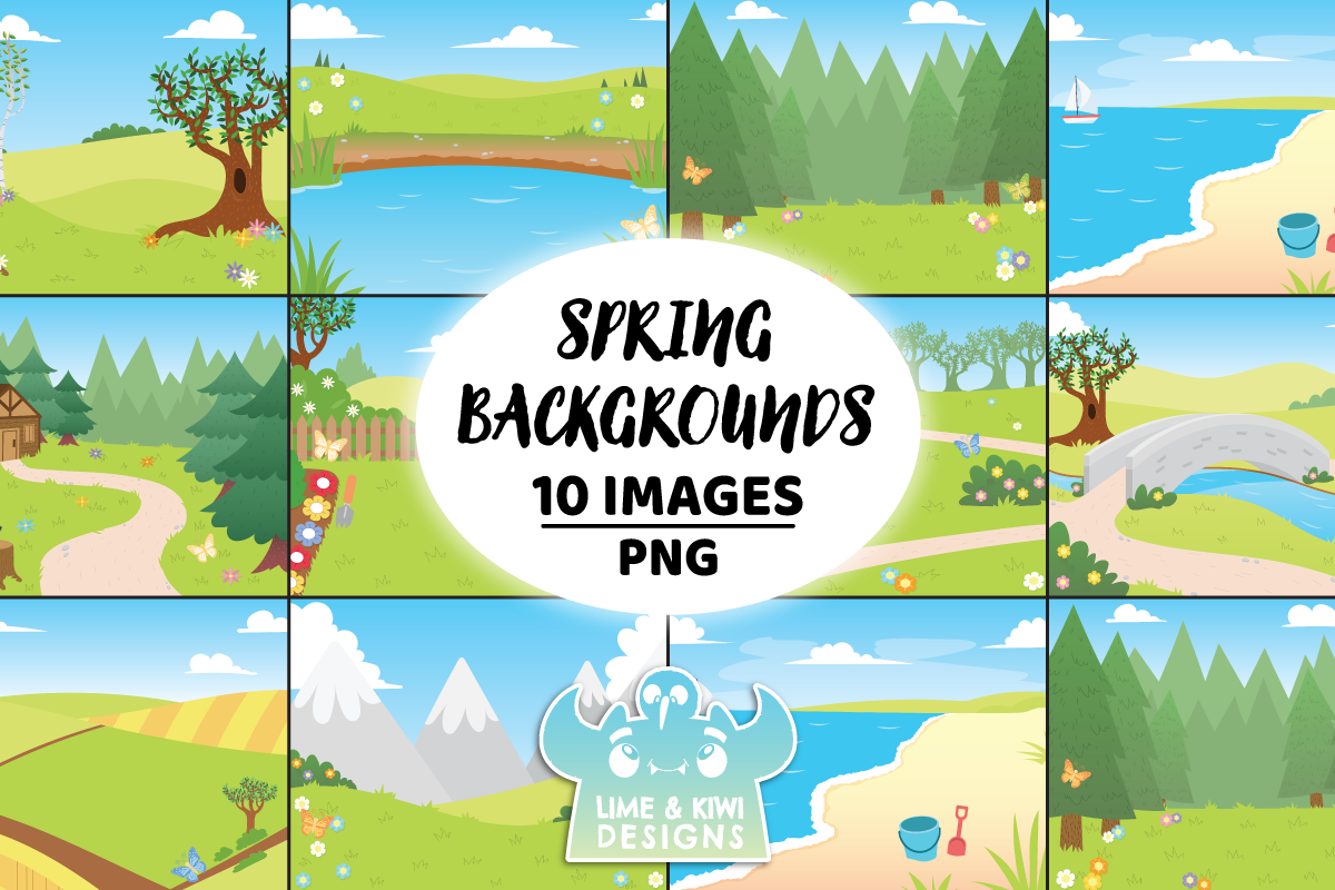 Spring Backgrounds, a Decorative Illustration by Lime & Kiwi Designs