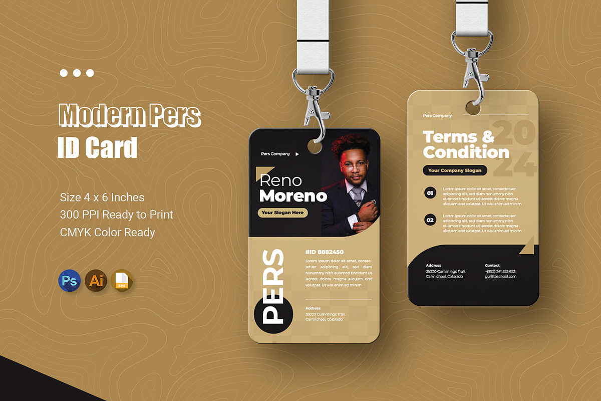 Modern Pers ID Card, a Card Template by Esensifiksi.studio
