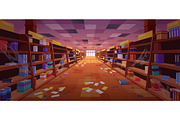 Abandoned book store vector cartoon, an Object Graphic by art PVP - market