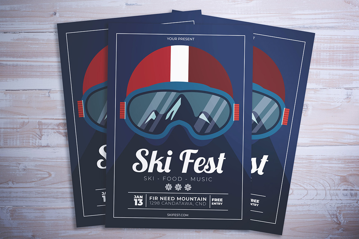Ski Fest Flyer, a Flyer Template by Gumico Studio.