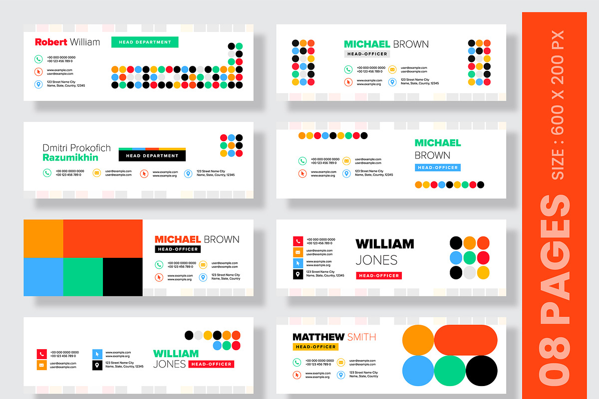 Colorful Email Signature Sets