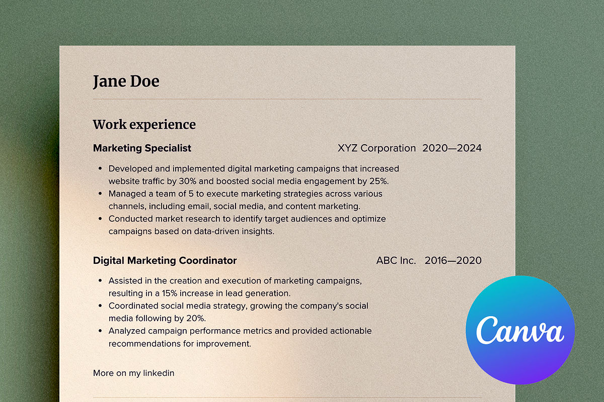 ATS-Friendly Resume Template - Canva