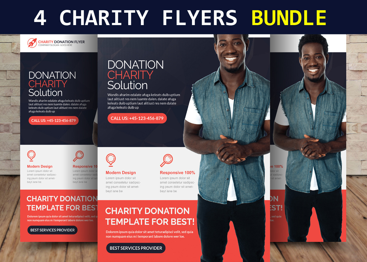 4 Charity Flyers Bundle, a Flyer Template by graphicforest