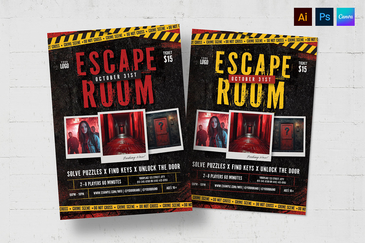 Escape Room Flyer Template, a Flyer Template by BrandPacks