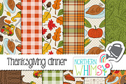 Thanksgiving Dinner Patterns, a Pattern Graphic by Northern Whimsy Design