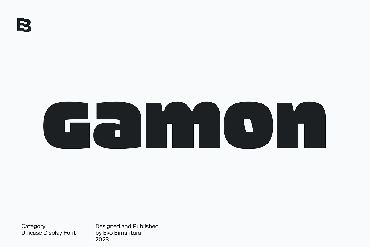 Gamon: Bold Unicase Font, a Sans Serif Font by Eko Bimantara
