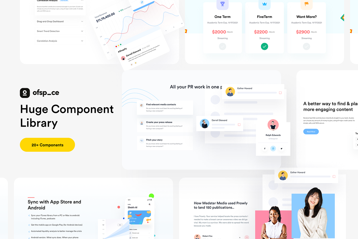 Multi-concept Landing page UI Kit