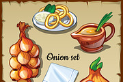 Onion food vector set, a Food Illustration by KukaToonDesignStudio