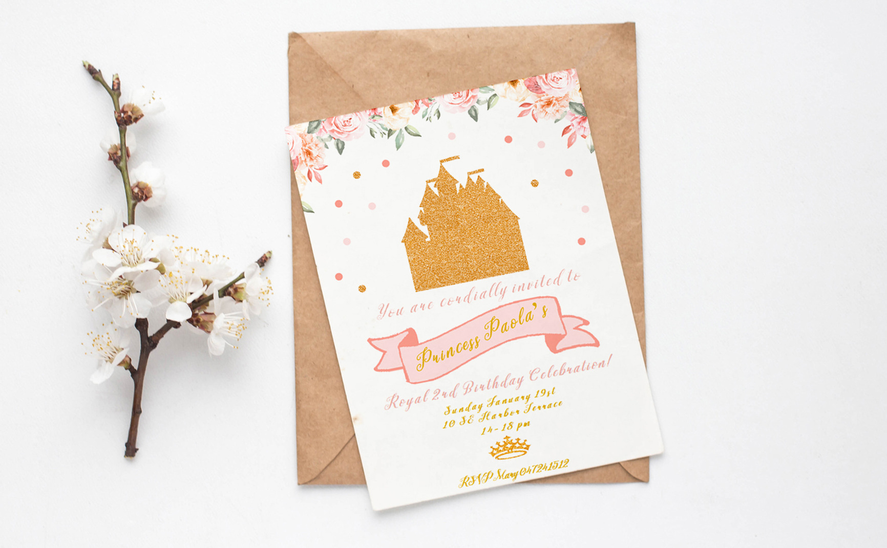 Princess Castle Birthday Invitation, an Invitation Template by ...