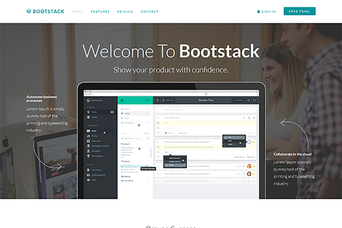 Bootstack - App Landing Page Theme, a Bootstrap Template by Daniely Wright