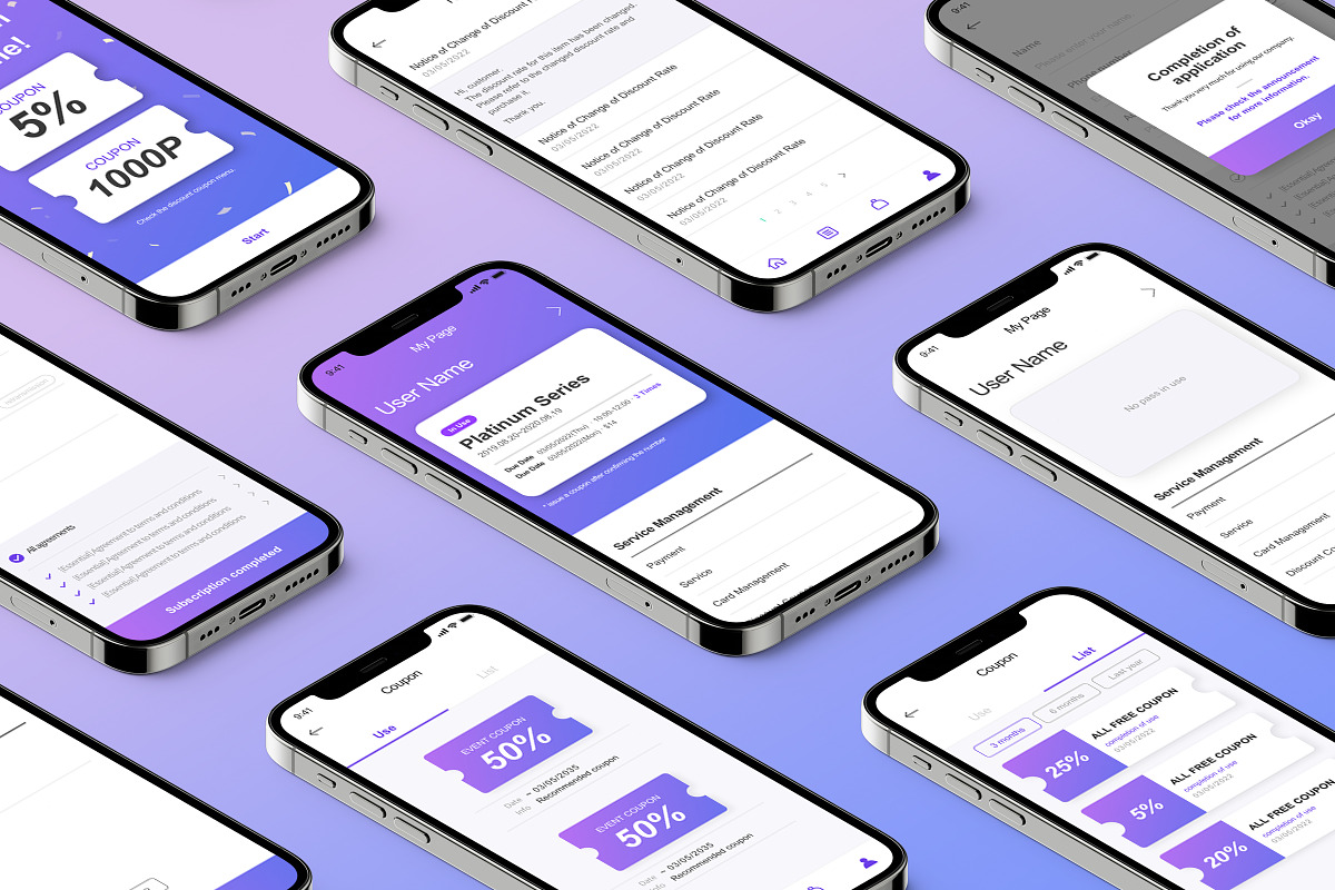 Login & My page App UI Kit, an UI Kit Template by Design Present