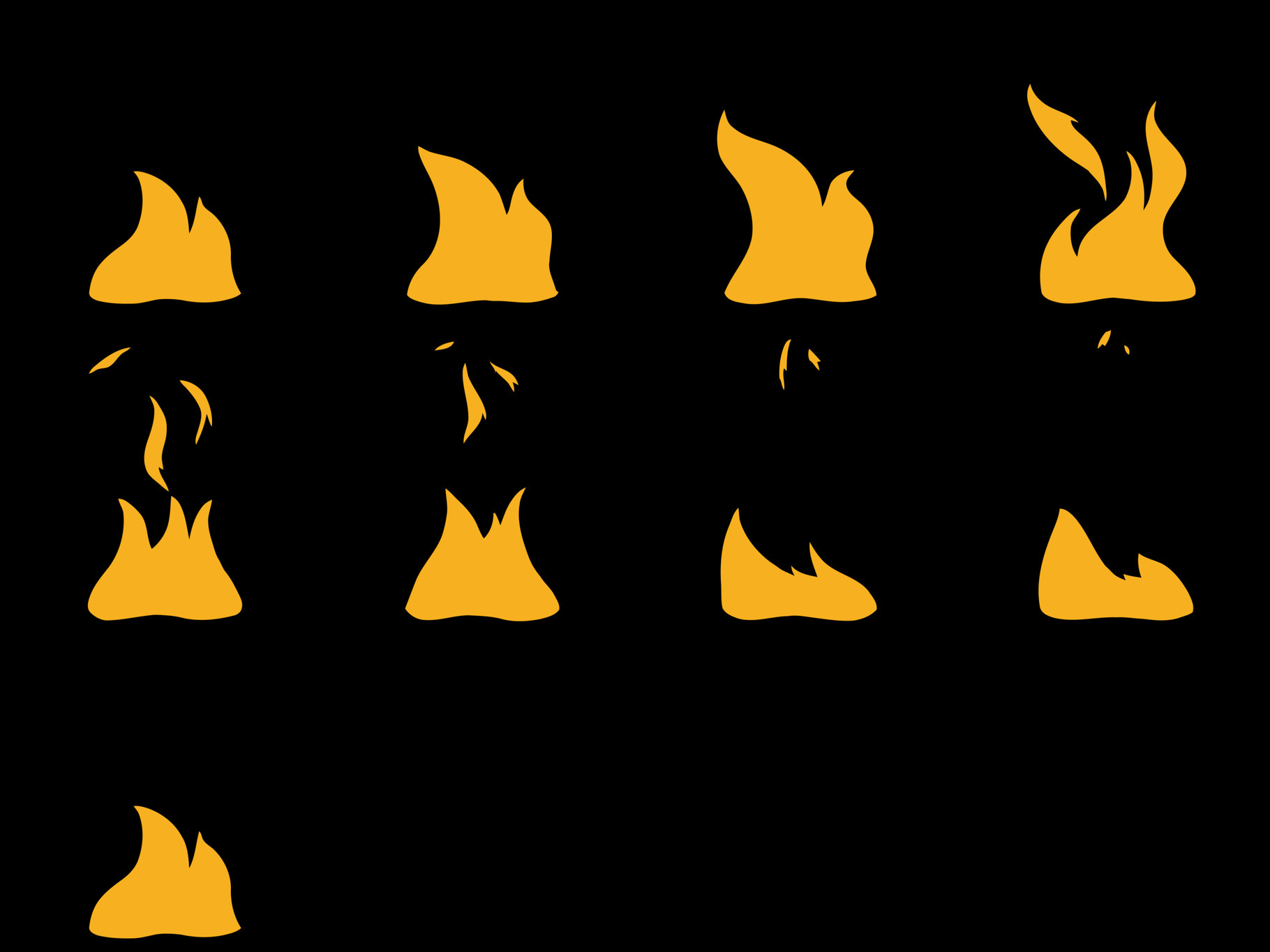 Sprite Sheets Fire Loop. Ready for, an Illustration by YashkovskiyMD